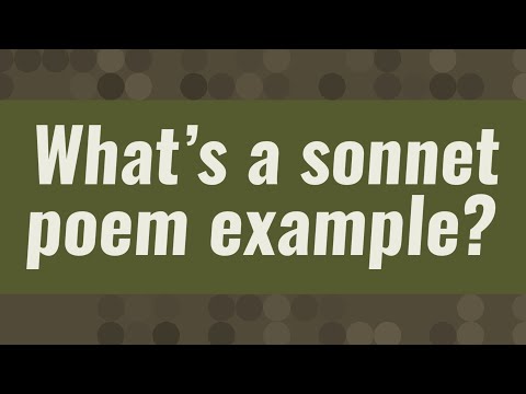 What’s a sonnet poem example?