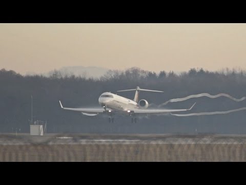 Lufthansa Regional Bombardier CRJ-900LR D-ACKG arrival at Munich Airport Ankunft München Flughafen