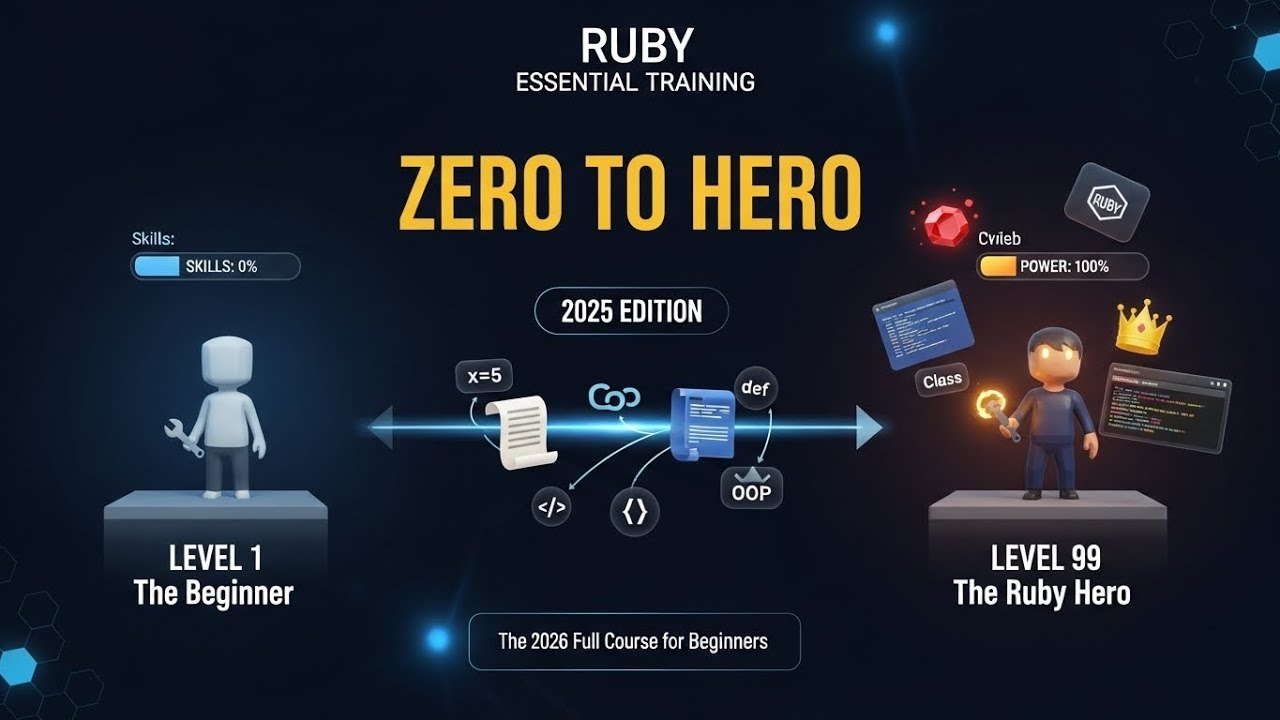 Ruby Essential Training: Zero to Hero for Beginners (2025 Edition) | Ruby Programming Full Course
