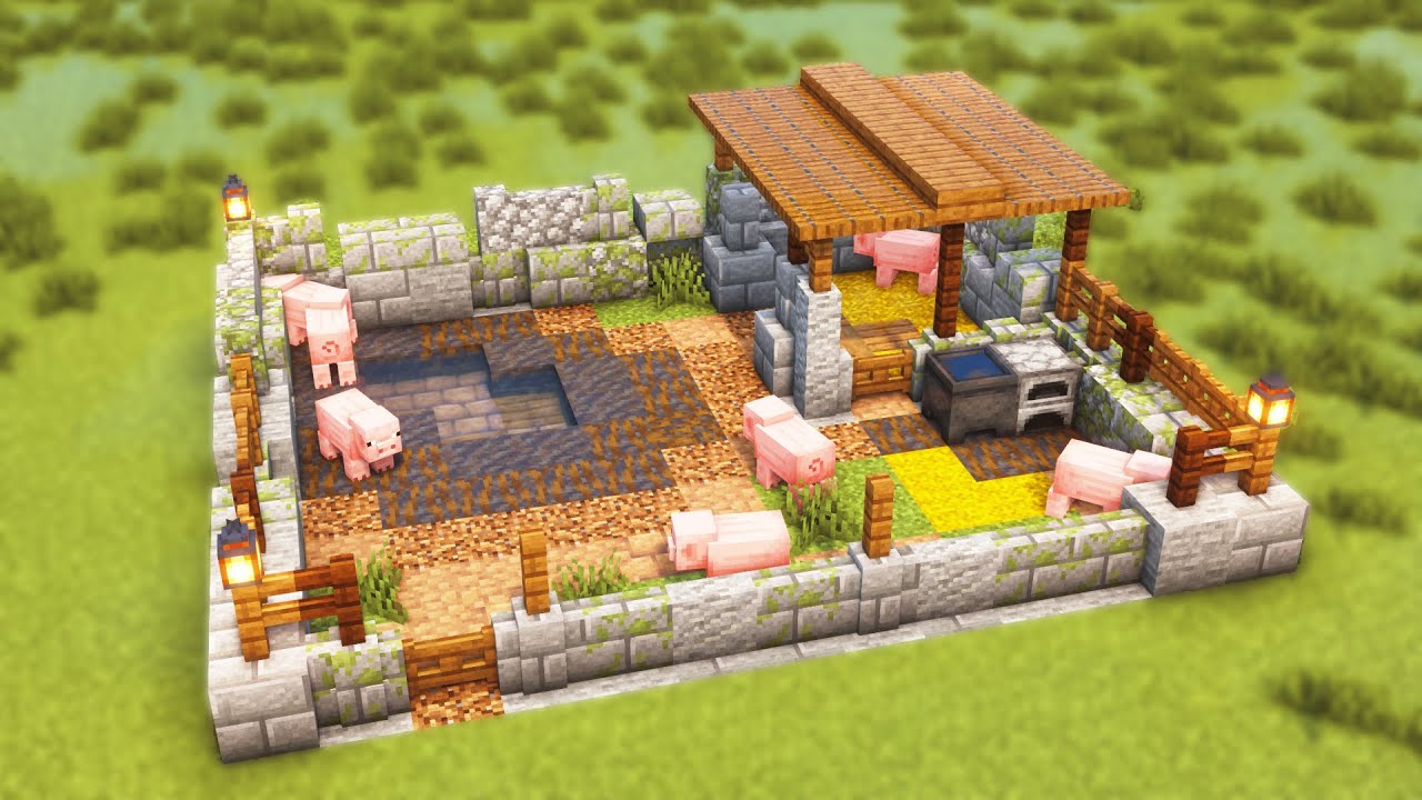 Minecraft Pig Pen Tutorial - How to Build a Pig Pen in Minecraft 1.20 ...