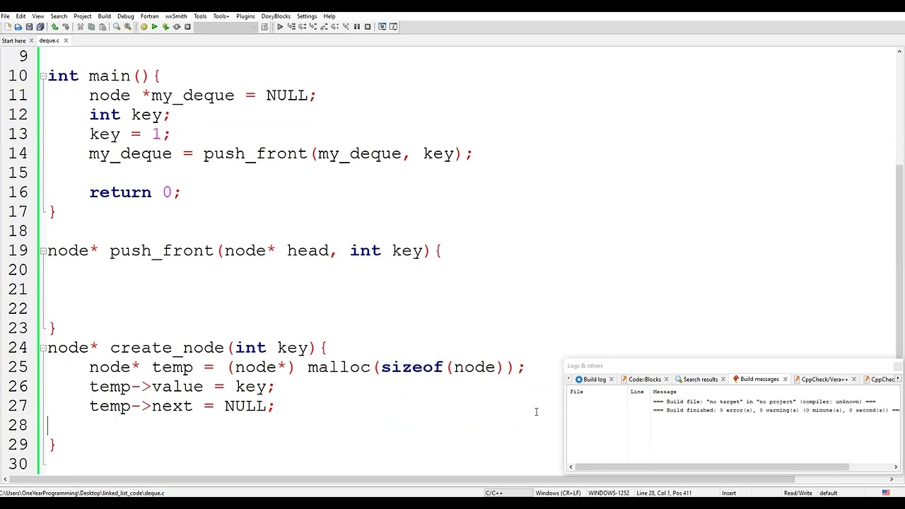 Day 3 Lec 1 Deque using Pointer with C Programming Language