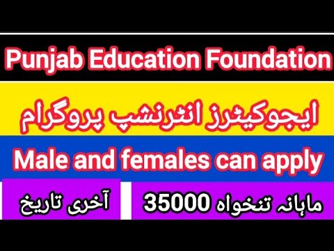 Punjab Education Foundation jobs/how to apply online on education foundation jobs/government jobs
