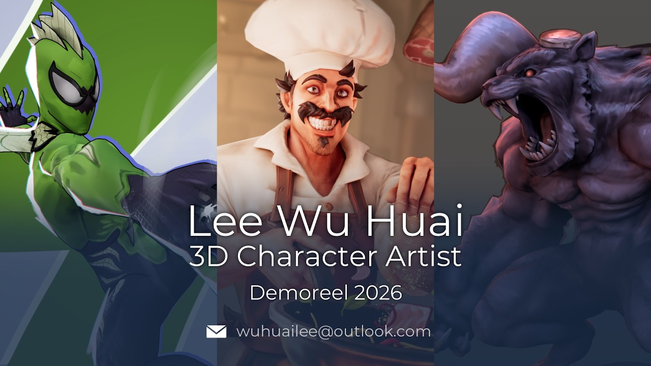 WuHuai 3D Character Artist Demoreel 2026