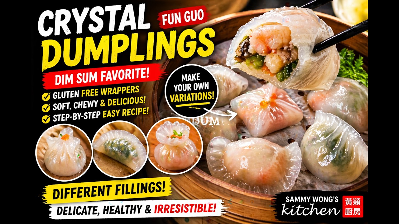 How to Make Crystal Dumplings (Fun Guo) 🥟 Perfect Gluten-Free Wrappers!