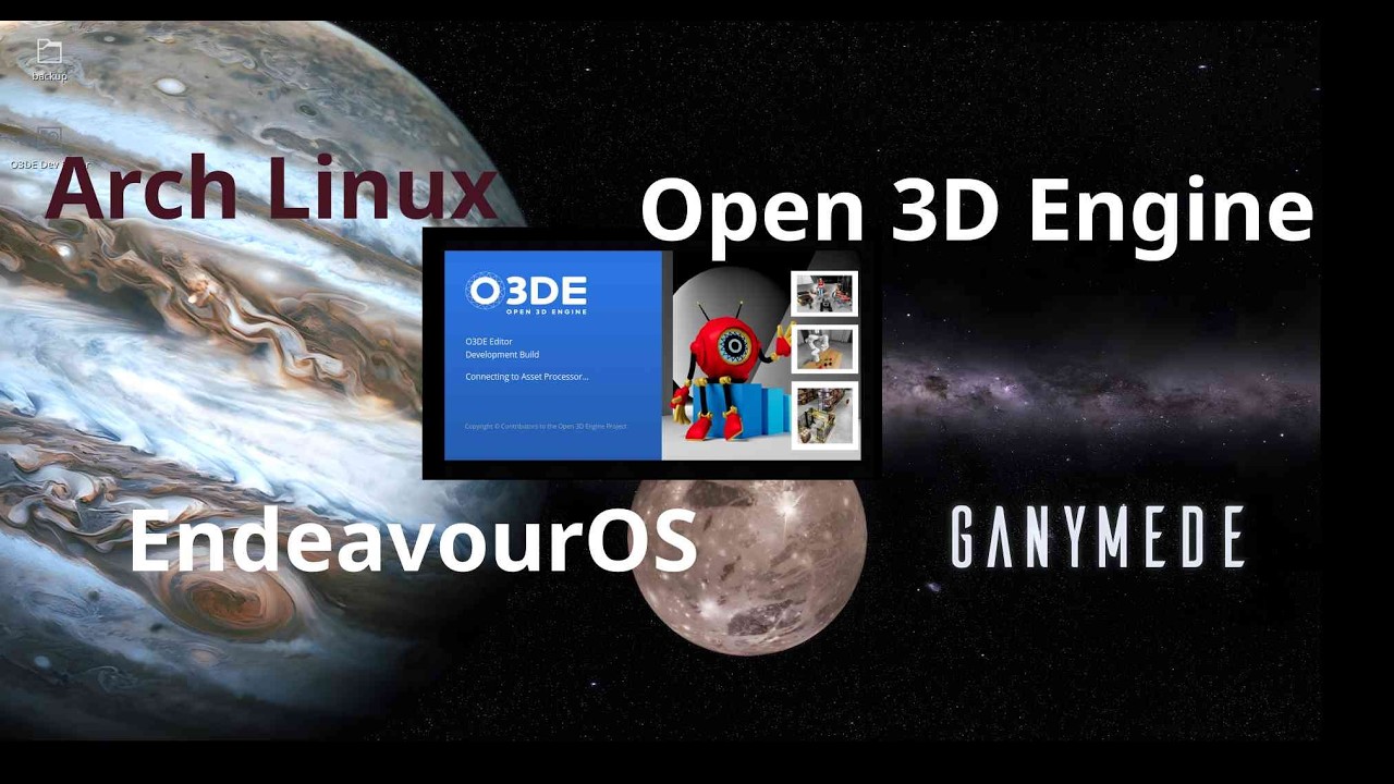 Open 3D Engine (O3DE) running on EndeavourOS (EOS)