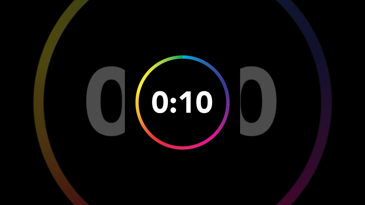 ⏱️10 Second Countdown Timer with Clock Ticking Sound & Finish Ding 🔔