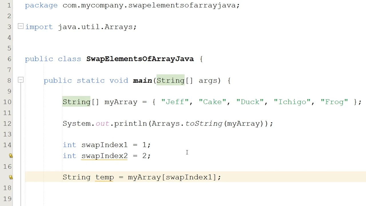 How to Swap 2 Elements of an Array in Java (Simple)