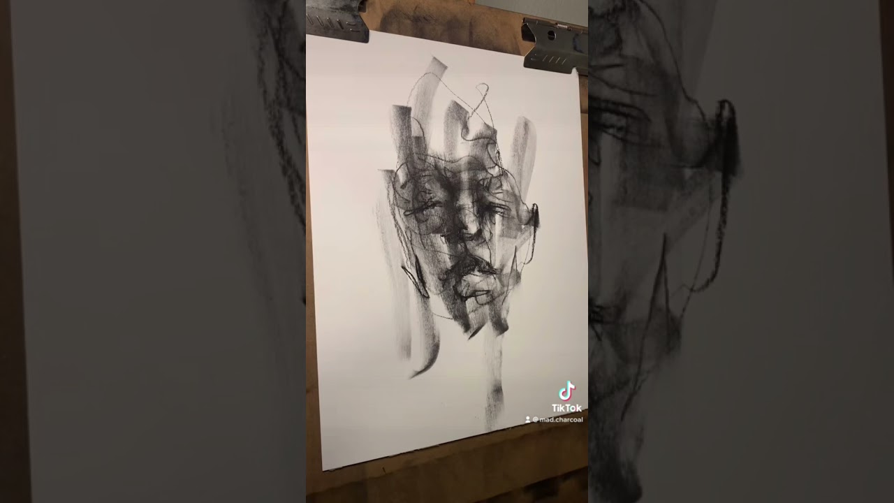 60 second charcoal portrait sketch