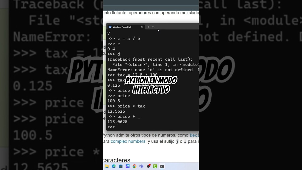 Usar Python en modo Interactivo #python #tutorial #short
