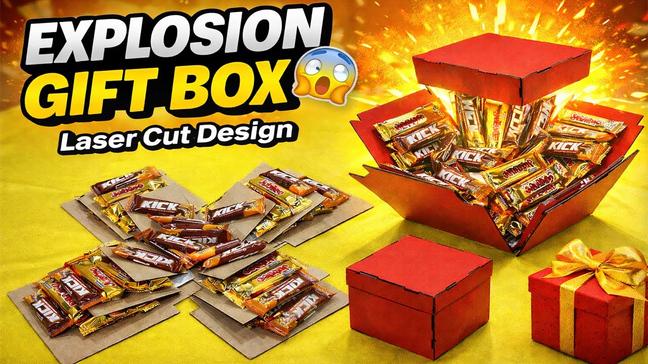 Want to Make AMAZING Chocolate Explosion Gift Box Watch This NOW | Laser Cut Wooden Gift Box