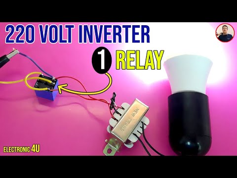 How to make a 12v to 220v inverter with only one relay?