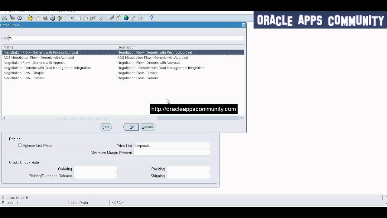 Transaction Types Setup - Oracle Order Management