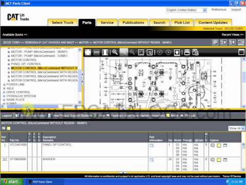 Caterpillar forklift parts catalog
