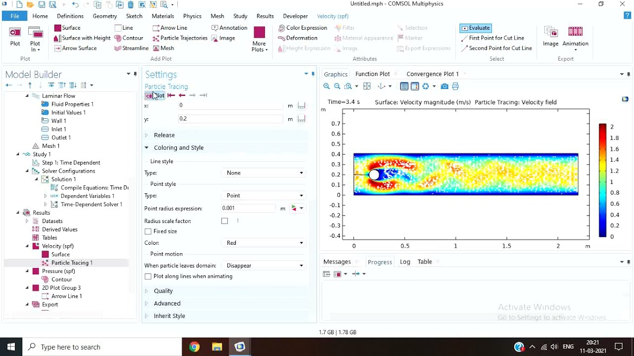 CFD analysis using COMSOL