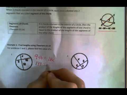 10.6 Segments in Circles--Chord-Chord Examples