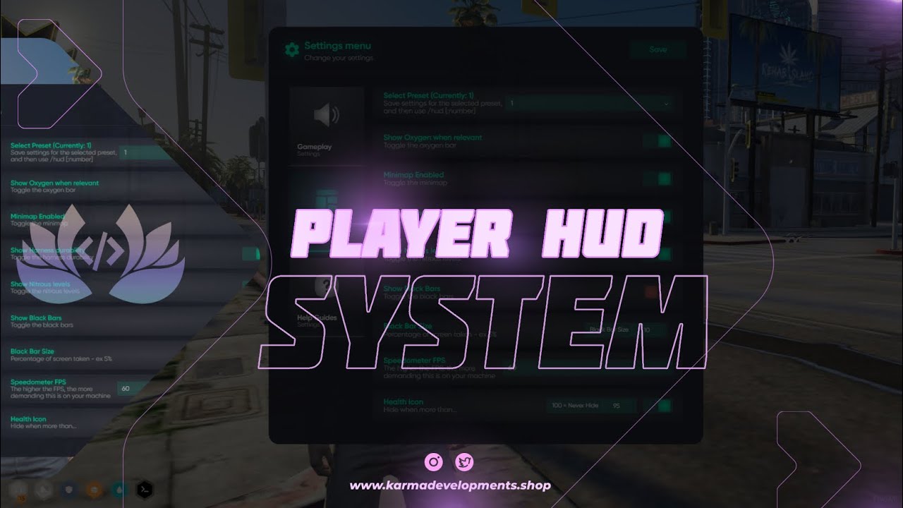 Fivem - Karma Developments HUD V2 System [QBCore/ESX/Standalone]