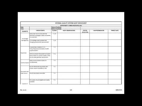 IATF 16949 and ISO 9001 Audit Checksheet (HR)