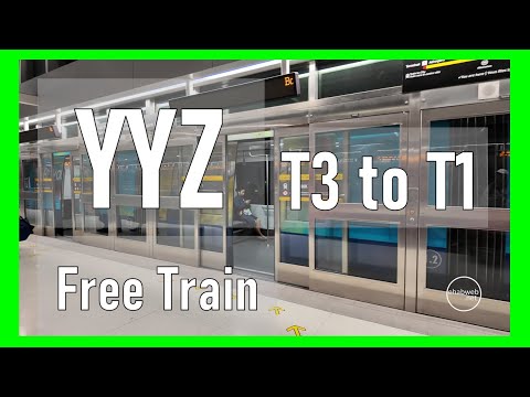 Taking the train from Terminal 3 to Terminal 1 - Toronto Pearson International Airport (YYZ)