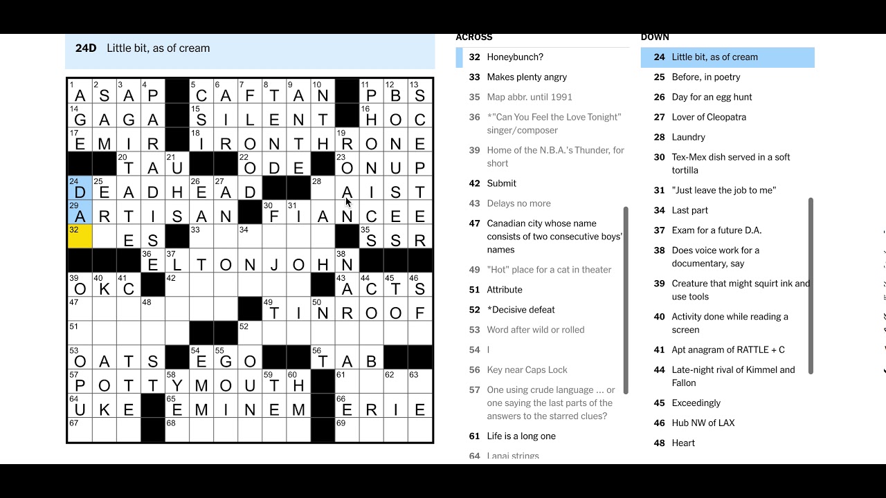 Tuesday 2/23/21 - NYT Crossword
