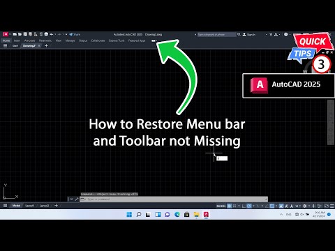 AutoCAD 2025 Tips & Trick CP.3 - How to Restore Menu bar and Toolbar not Missing