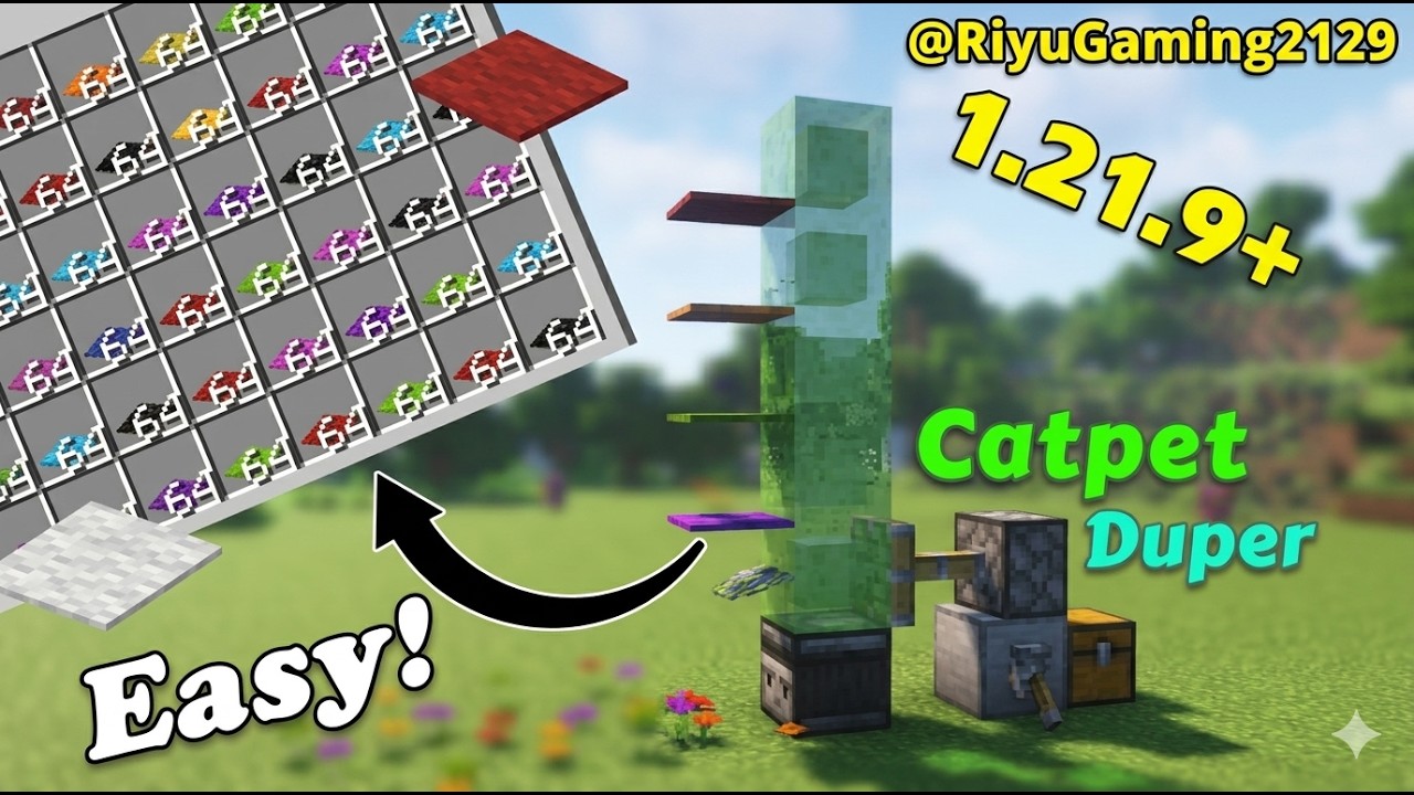 Easy Automatic Carpet Duper Tutorial For Minecraft 1.21.9+ | RiyuGaming #minecraft #trending #gaming