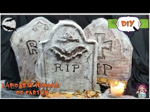 DIY MANUALIDADES HALLOWEEN. TUMBAS O LÁPIDAS DE CARTÓN