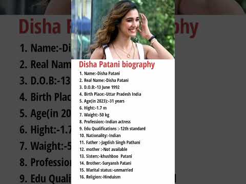 Indian actress Disha patani biography #ytshorts #biography