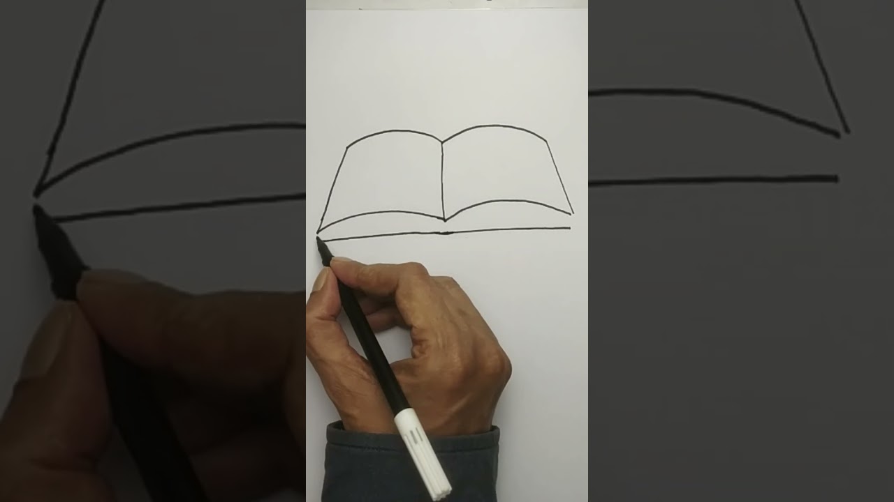 How to draw open book in one point perspective easy beginners #drawing