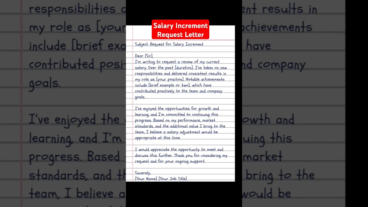 Salary Increment Request Letter #salaryincrease #salary #letter