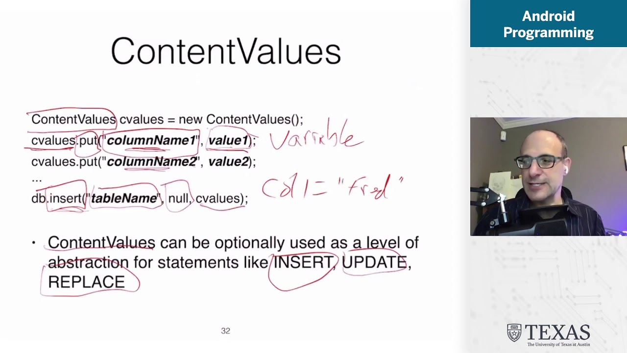Using SQLite on Android (slides)