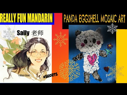 #Shorts |Eggshell Craft#17 | Panda Eggshell Mosaic Painting |Eggshell Mosaic Wall/Mosaic Decor Ideas