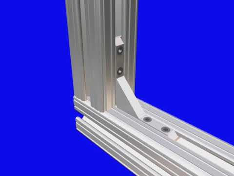 80/20: 3D Depiction of How to Connect T-Slot Profiles with an Inside Corner Connector