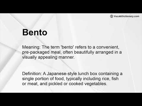 Bento Meaning