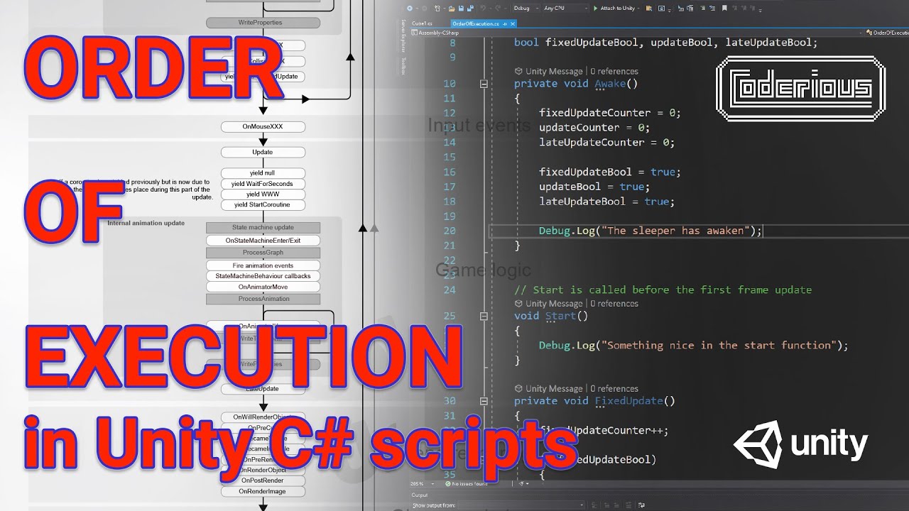 Unity Tutorial - Order of Execution (C# scripts)