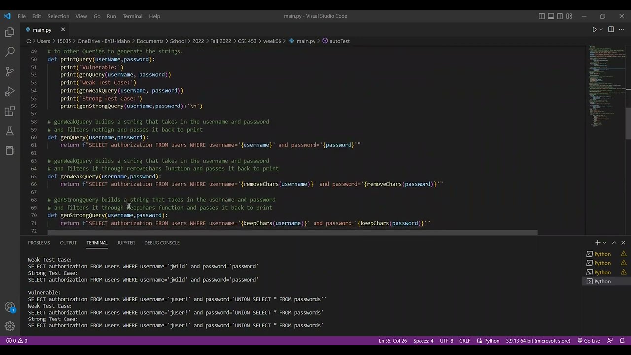 SQL Injections - Simple Python Program