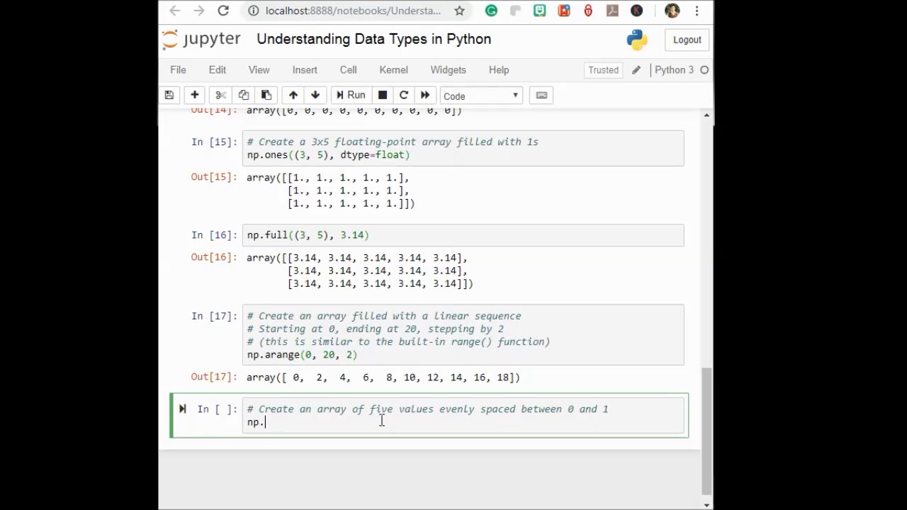Creating Arrays from Scratch || Data Science || Machine Learning  || Python Programming Language ||