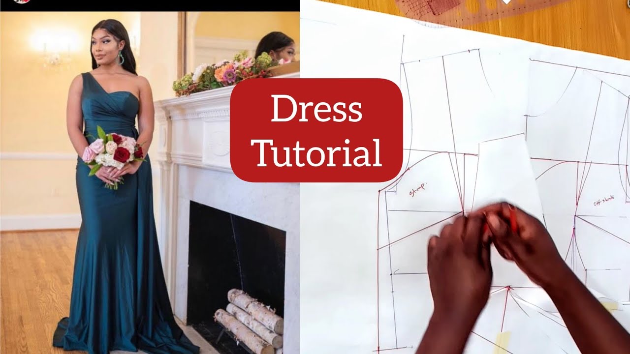 How to make a bridal/prom mermaid dress: drafting and Sewing tutorial.