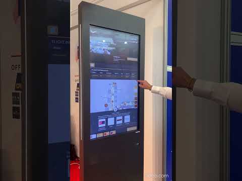 Demonstration of an wayfinding kiosk at Budapest airport