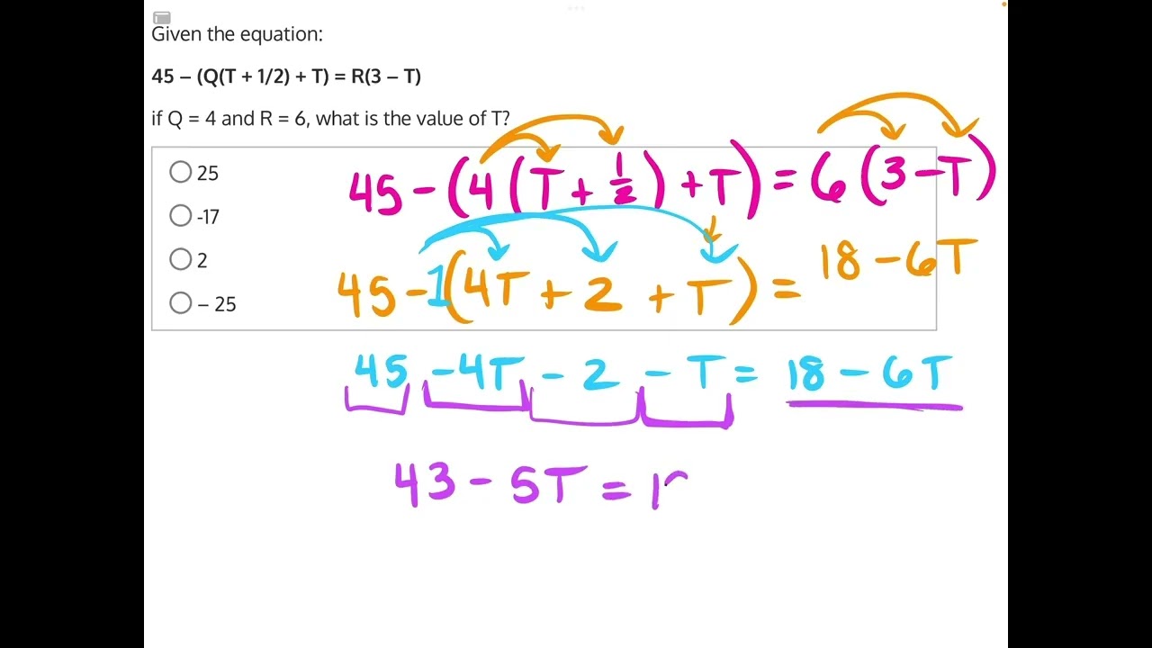 Algebra Simulation 5 Solution 1
