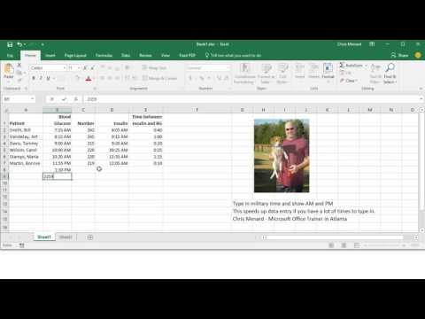 Enter Military Time in Microsoft Excel by Chris Menard