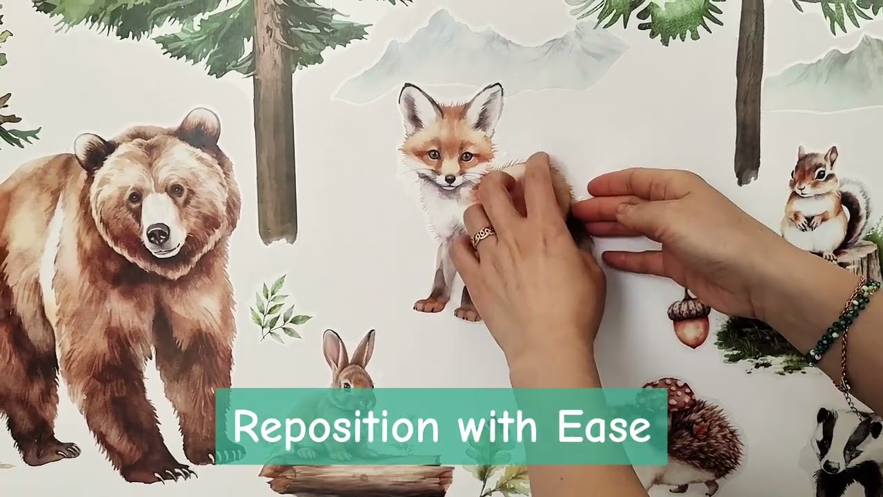 DECOWALL Woodland Wall Stickers for Kids Room | Forest Animal Nursery Decor