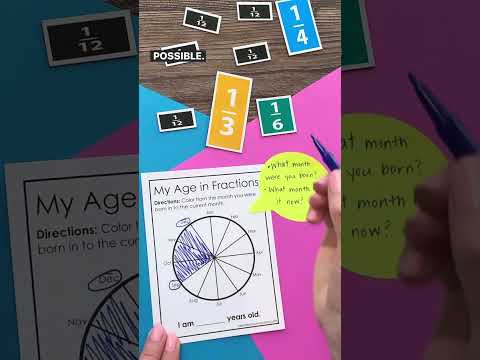 My Age in Fractions Fun Fraction Review Activity Free