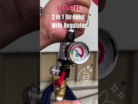 #shorts lematec 2 in 1 air oil water separator filter with regulator for air line tools, spray guns