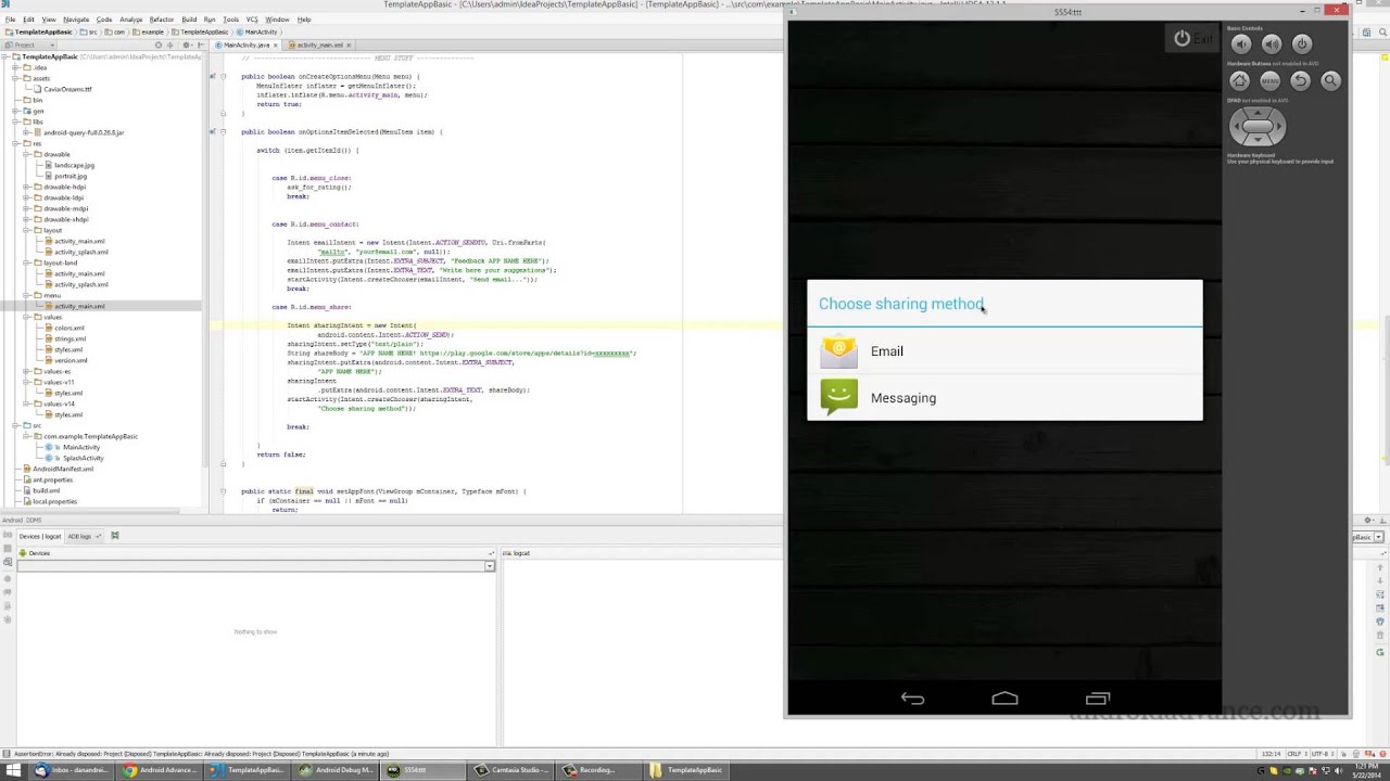 Android Programming Tutorial *NEW* #10 - template app