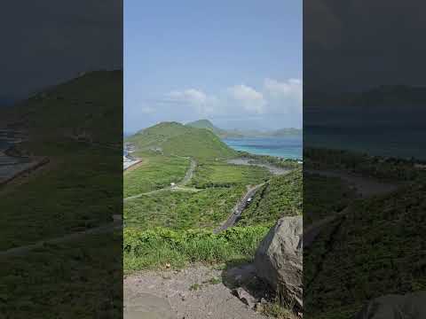Timothy Hill a popular spot where the Atlantic Ocean and the Caribbean Sea meet. #stkittsandnevis
