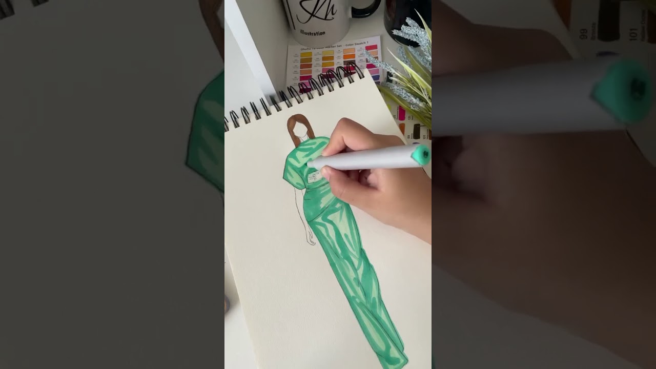 What do you think about this illustration💚💚💚#art #fashion #illustration #shorts #drawing