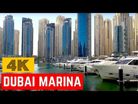 Dubai Marina | 4K | Dubai Marina Walking Tour / DM380 walking