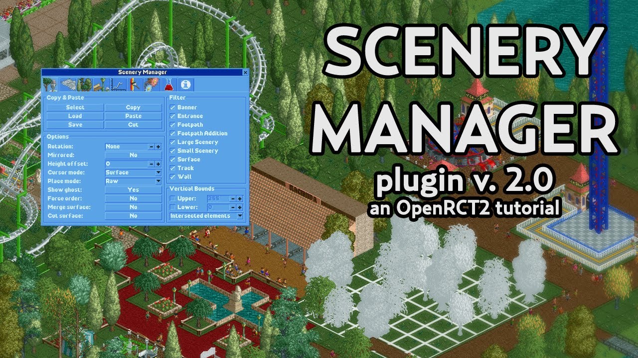 Scenery Manager plugin v. 2.0 - OpenRCT2 tutorial