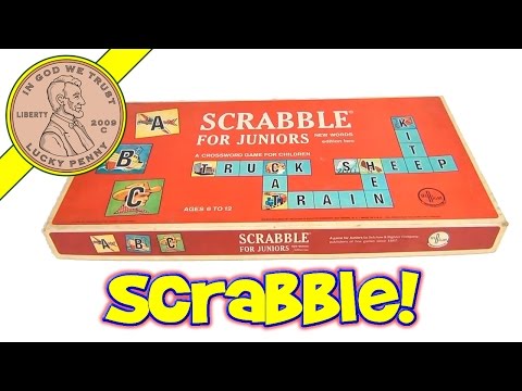How To Play The Game 1964 Scrabble For Juniors 2nd Edition Vintage Board Game, Selchow & Righter