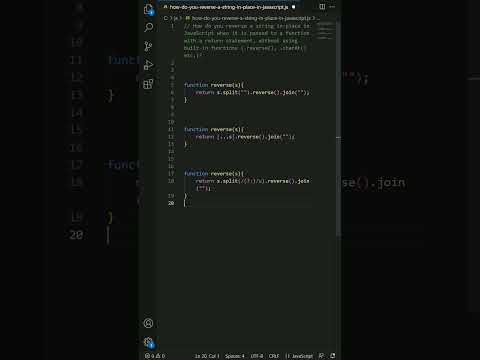 How do you reverse a string in-place in JavaScript?